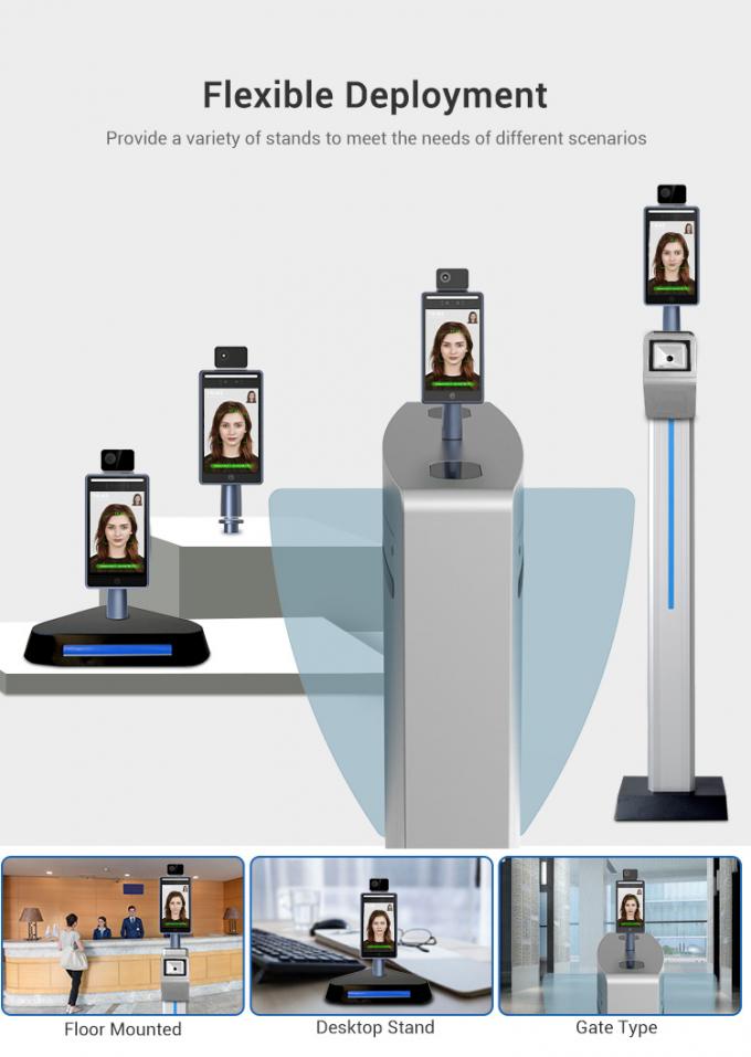 WiFi Non Contact Face Thermal Scanner / Face Recognition Temperature ...